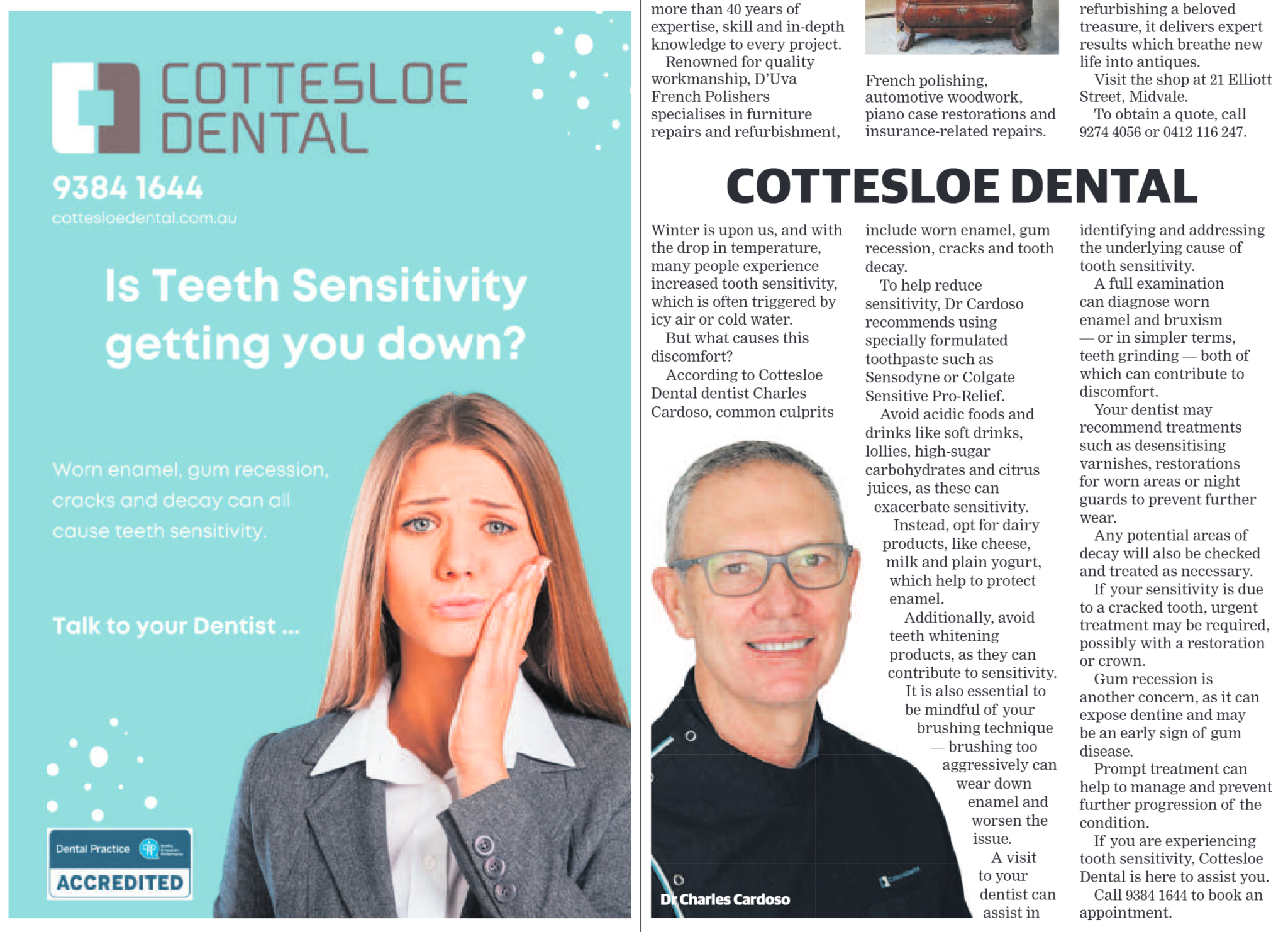 TEETH SENSITIVITY – Cottesloe Dental